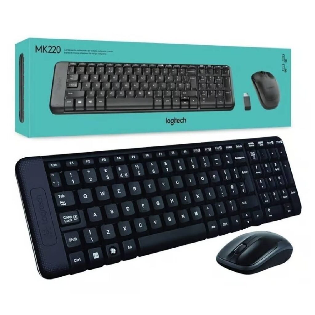 Kit Teclado y Mouse Logitech MK220 Inalambrico Negro - Progaming