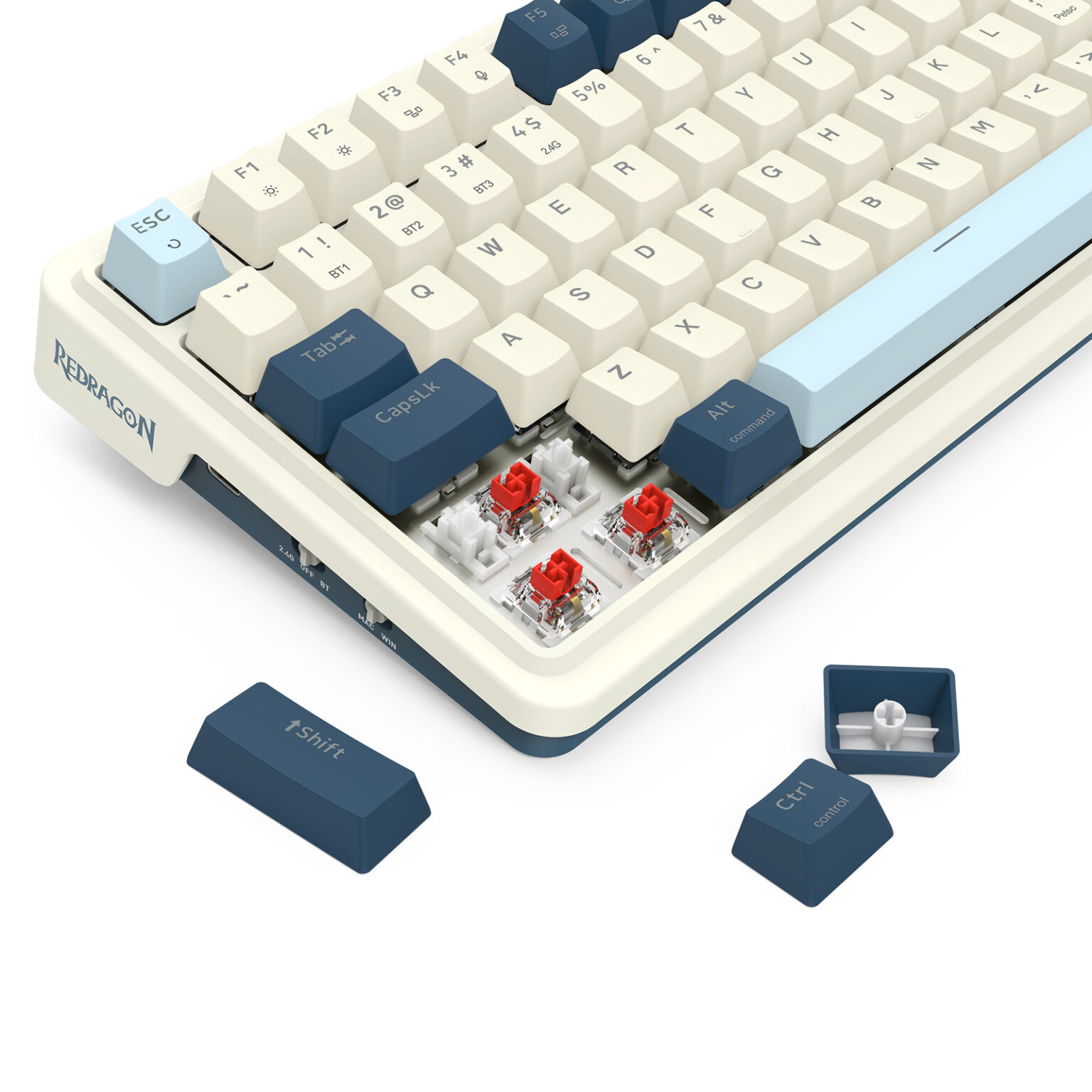 Teclado Redragon Eisa PRO K686SP-RGB-PRO-SP Blanco y Azul - Progaming